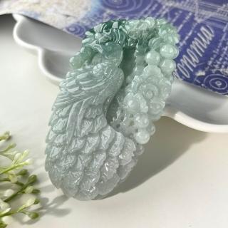 【玉我翡翠】孔雀牌 掛件吊墜 緬甸A貨翡翠 A22843 玉我翡翠