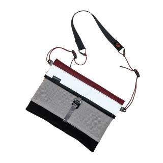 【FREESTONE】SA-1 反光斜背包-酒紅/黑(山系小包 Ripstop 防潑水 戶外機能包 胸包 隨身小包 男款/女款)