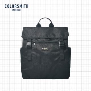 【COLORSMITH】BJ2．方型質感後背包小．BJ2-1325-BK-S(台灣原創品包包品牌)