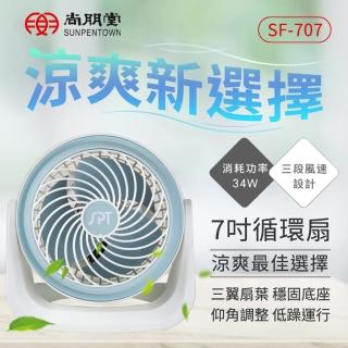 【尚朋堂】7吋循環扇 SF-707清爽低噪音 三段風速 不佔空間