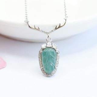 【Paiya 派亞】S925銀鑲翡翠吊墜藍水葉子項鏈