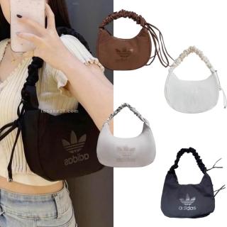 【adidas 愛迪達】ADIDAS ORIGINALS 皺摺雲朵包 雲朵包 手提包 側背包 肩背包 可調節 抽繩 三葉草 白 黑 JP0144