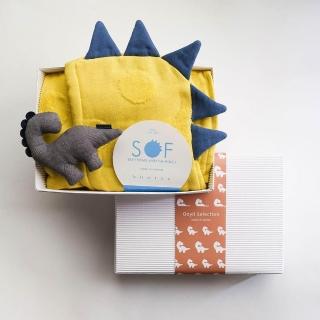 【KONTEX】日本今治SOF恐龍連帽浴巾玩偶禮盒-恐龍款 (日本製、今治認證、恐龍迷)