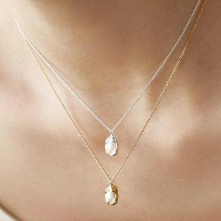 【KEDDY】925純銀項鍊-珍珠碗豆項鍊-ins個性頸鏈-淡水珍珠項鍊-正韓純銀項鍊-18k-金項鍊-女朋友禮物