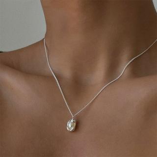 【KEDDY】Ins個性頸鏈-淡水珍珠項鍊-925純銀項鍊-珍珠碗豆項鍊-正韓純銀項鍊-18k-金項鍊-女朋友禮物