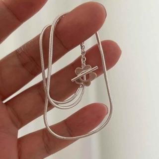 【KEDDY】氣質-ins-百搭-小紅書-項鍊-項鍊-簡約-韓版-925純銀-小花OT扣-小花項鍊-純銀項鍊-項鍊女-閨密項鍊