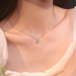 【KEDDY】S925純銀-女生項鍊-項鍊女-莫桑鑽-項鍊-飾品-六爪項鍊-1克拉-高級感-星光鍊-鑽石項鍊-皇冠項鍊-銀飾