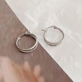 現貨 鏤空雙圈 S925 銀針 圓圈耳環 銀色 耳環