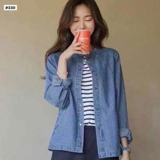 M SELECT 韓 女款 淺藍牛仔襯衫外套