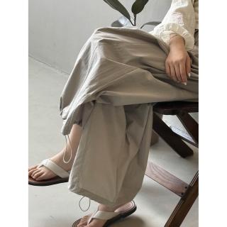 M SELECT 2025夏季新款 簡約文青 高腰垂感束腳山本褲 薄款寬鬆休閒工裝褲