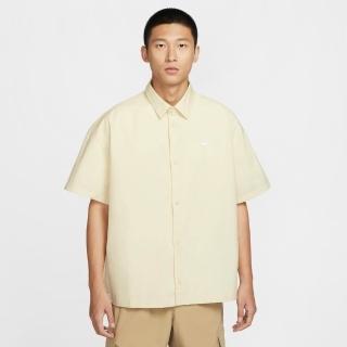 【NIKE 耐吉】Homieee Nike Club SS25 舒適親膚時尚百搭短袖襯衫 男款 淺卡其色/白色 HJ2027-234