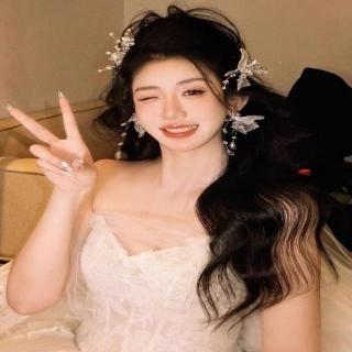 {遇見臻品} FA081新娘頭飾森系仙氣新娘邊夾新娘耳環婚紗禮服造型禮服飾品伴娘髮飾禮服頭飾女童禮服髮飾新娘髮飾皇冠頭飾