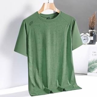 大碼L-8XL 新款速干T恤速干短袖冰絲T恤冰絲短袖夏季短袖圓領短袖運動短袖冰絲短袖