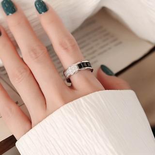 【Porabella】S925純銀戒指 水墨鋯石指環 波浪幾何食指戒 可調開口食指戒 個性食指戒 銀飾戒指 RINGS