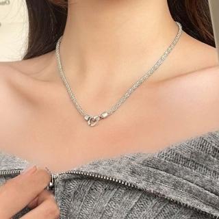 【KEDDY】純銀項鍊-S925-雙環扣項鍊-穿搭配件-設計款-鎖骨鏈-高級感-輕奢-送女友-飾品-項鍊-女生項鍊-短項鍊-百搭