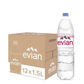 【Evian 依雲】《evian依雲》天然礦泉水(1500mlx12入) 兩箱(共24入)