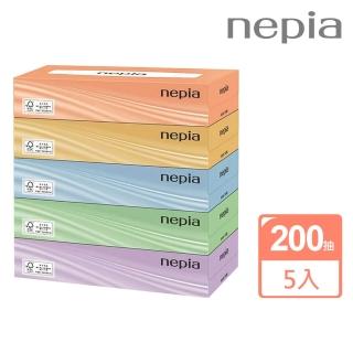 【Nepia】日本王子製紙 彩色盒裝面紙200抽X5盒