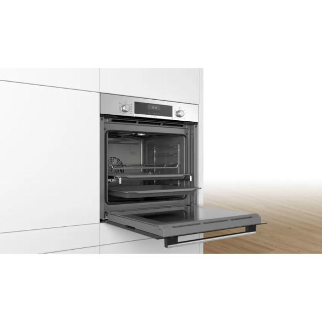 【BOSCH 博世】HBG536ES3 6系列 嵌入式烤箱 60x60cm 經典銀 自清功能 自動烹調