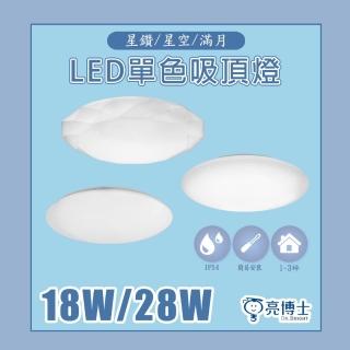 【亮博士】 LED 18W 28W 快可拆 星空 星鑽 滿月 LED吸頂燈 單色 三色撥碼 黃光 自然光 白光